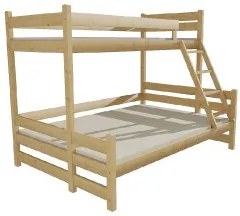 Vomaks Patrová postel s rozšířeným spodním lůžkem PPS 004 100/120 x 200 cm moření dub vpravo (vyobrazeno)