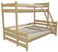 Vomaks Patrová postel s rozšířeným spodním lůžkem PPS 004 80/160 x 200 cm moření ořech vpravo (vyobrazeno)