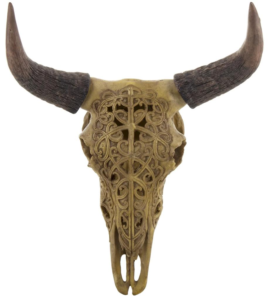 Nástěnná býčí lebka s ornamenty 139419