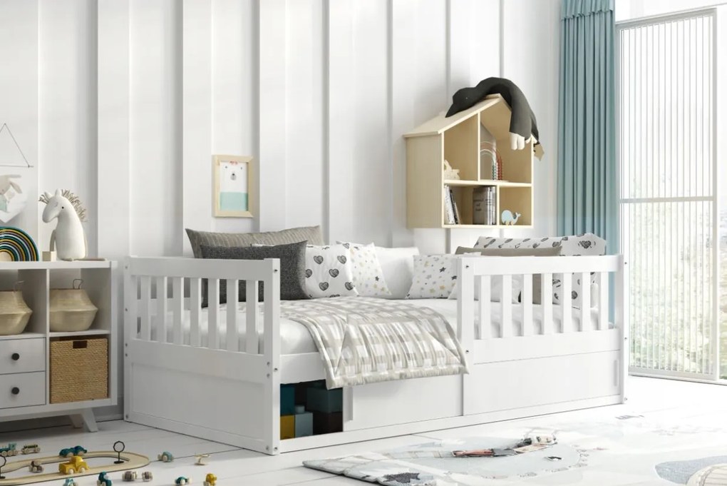 Dětská postel s úložným prostorem SMART 160x80 cm - bílá
