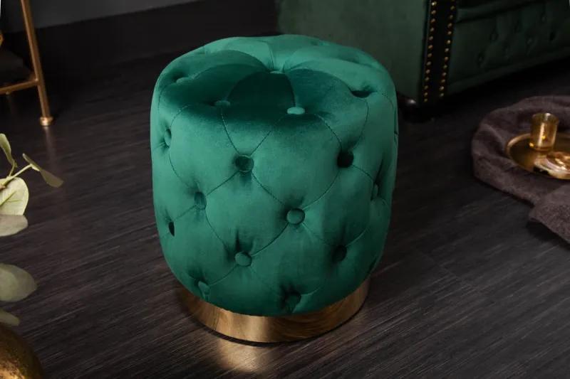 Moderní barokní stolička 35cm zelené zlato / 40730