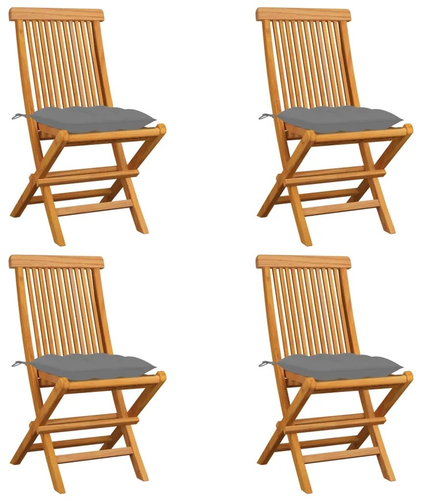 Zahradní židle s antracitovými poduškami 8 ks masivní teak