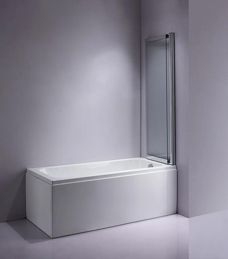 BPS-koupelny Dvoudílná vanová zástěna HYD-PR07 120x150 chrom/transparent