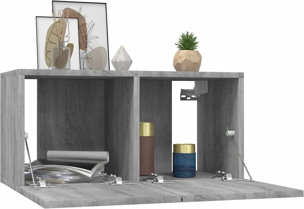 Nástěnné TV skříňky 4 ks šedé sonoma 60 x 30 x 30 cm kompozit 3120204
