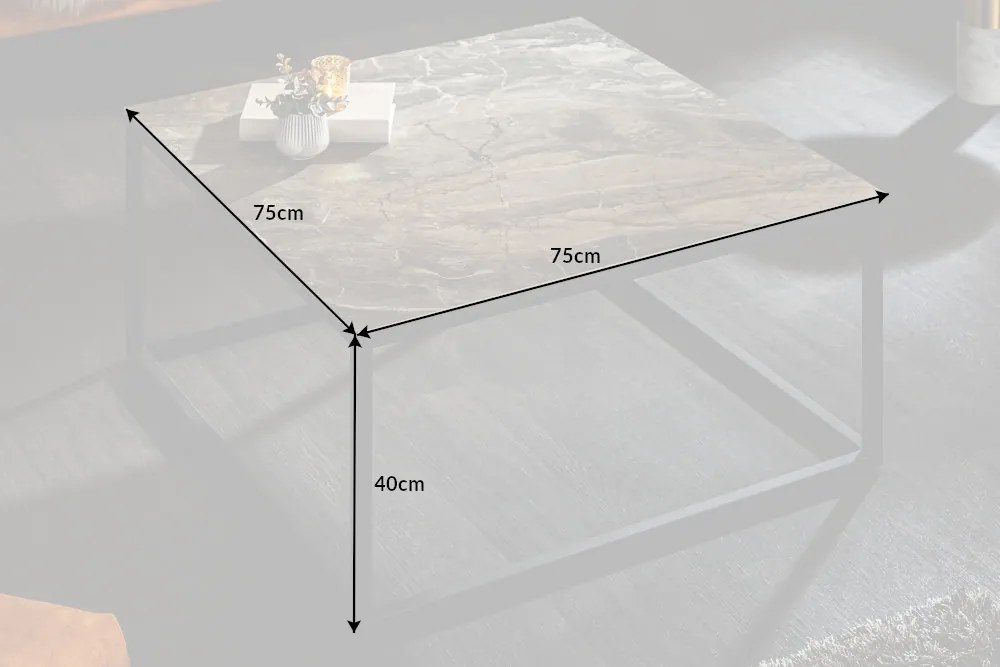 Keramický konferenční stolek Sloane 75 cm taupe mramor