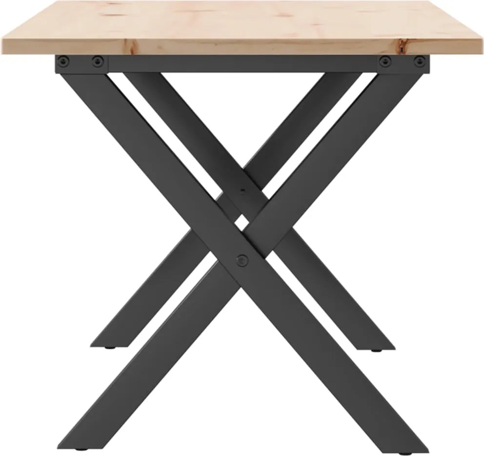 Konferenční stolek s X rámem 100x50x45 cm borové dřevo a ocel 3282688
