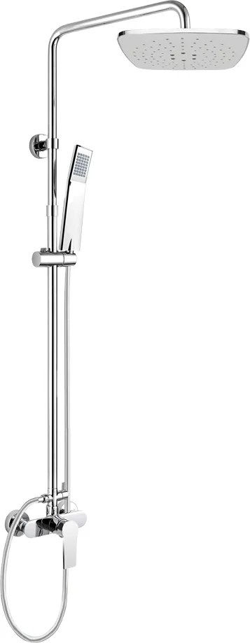 Mereo Mereo, Nástěnná sprchová bateri Dita 150 mm se sprchovou soupravou, ruční a talířovou sprchou 225x225mm, CBE60104SBD