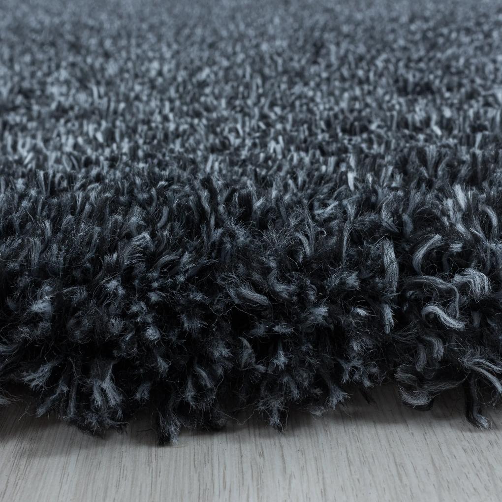 Ayyildiz Kusový koberec FLUFFY 3500, kulatý, Antracitová Rozměr koberce: 80 cm KRUH