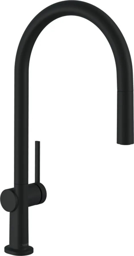 Hansgrohe Talis M54, páková kuchyňská baterie 210, vytahovatelný výtok, 1jet, sBox, matná černá, HAN-72803670