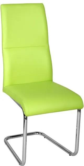 Jídelní židle, ekokůže zelená/chrom, BETINA 0000143865 Tempo Kondela