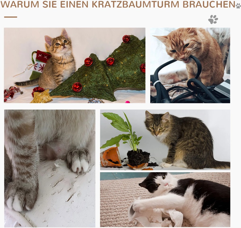 PawHut škrabadlo s odnímatelným polštářem, do 30 kg, škrabadlo, kočičí strom s plošinou, stabilní, sisal, světle hnědá, 45x45x91cm| Aosom