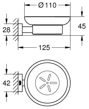 GROHE 40754001 - Miska na mýdlo ESSENTIALS CUBE lesklý chrom