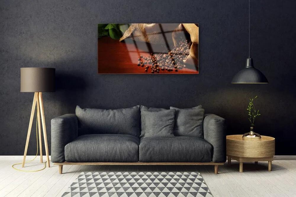 Obraz na skle Káva Zrnka Kuchyně 100x50 cm