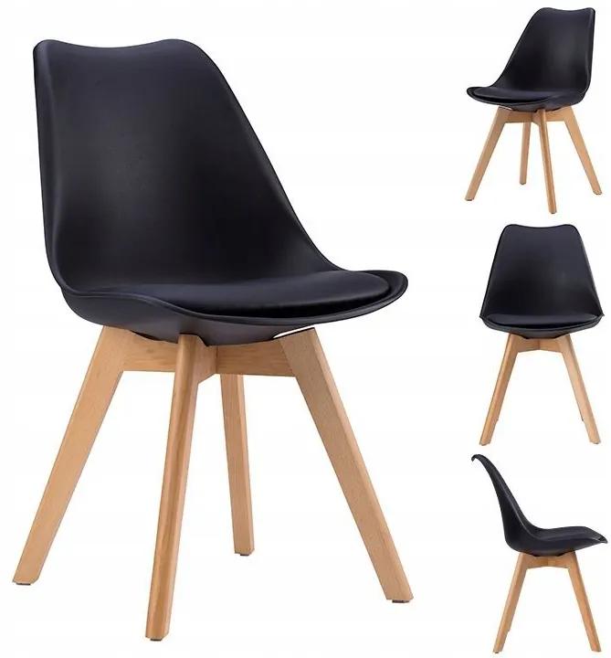 Sada židlí, 4 ks. ModernHome KOMPLET PC-003 BLACK