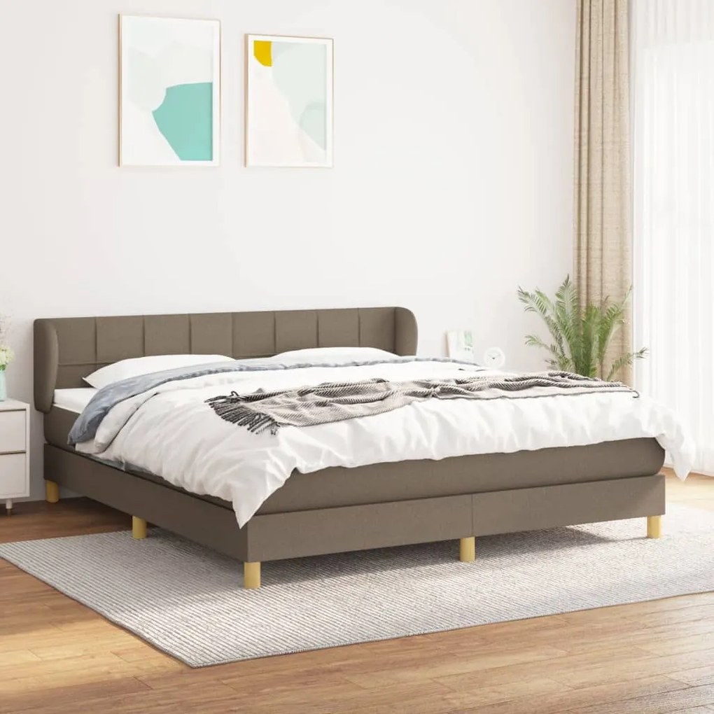 Box spring postel s matrací taupe 180x200 cm textil 3126825