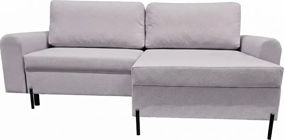 Rohová rozkládací sedací souprava do L PORTINE, 245 cm, s úložným prostorem Roh pohovky: Pravý roh, Barva látky Sawana: Šedo-hnědá (Sawana 11)