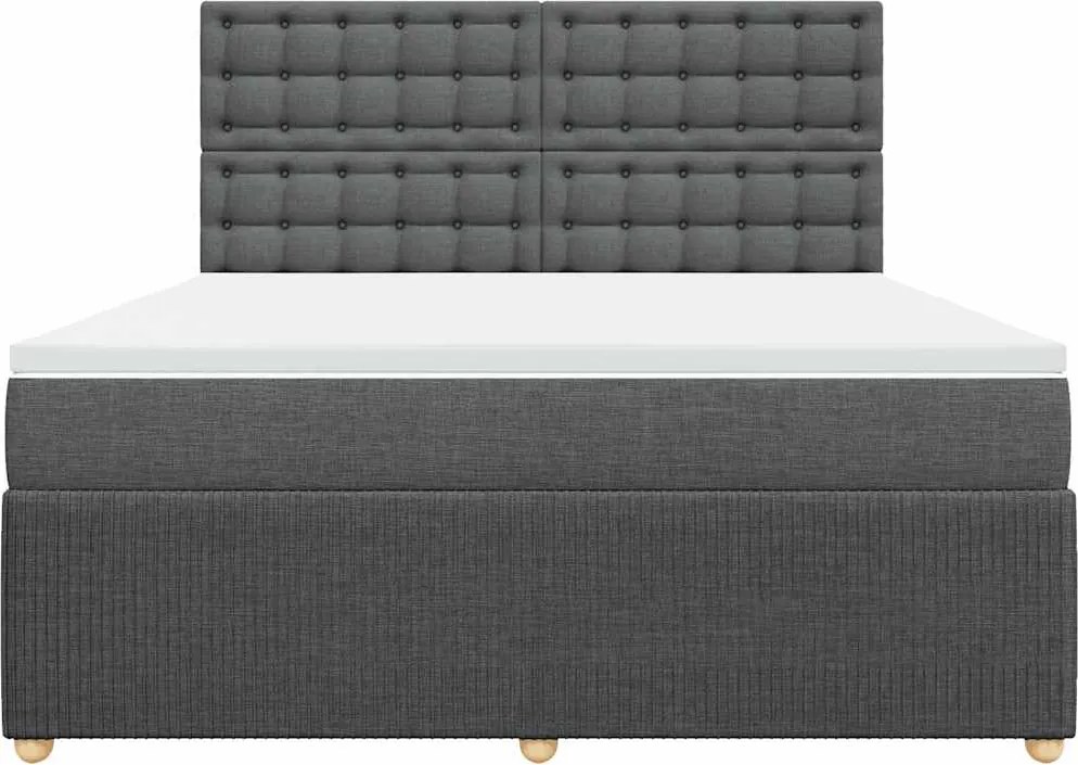 Box spring postel s matrací tmavě šedá 180x200 cm textil 3294450
