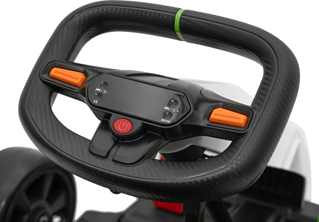 Ramiz Dětská motokára na baterie Fast 3 Drift bílá + funkce driftu + motory 2x150W + LED rádio + pásy