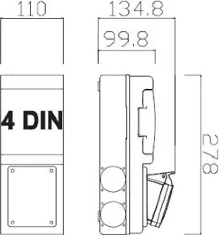 Zásuvková skříň SCAME 632.3W-101 jištěná