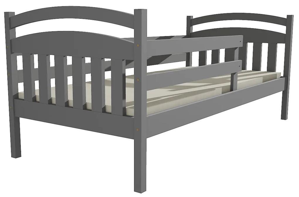 Dětská postel masiv 015 borovice masiv 90 x 190 cm šedá
