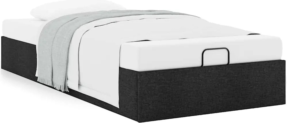 Osmanský rám postele bez matrací černá 100x200 cm textil 3310856