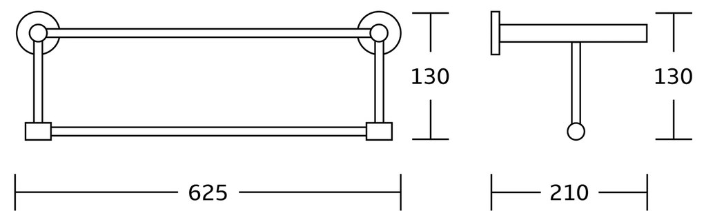 Aqualine, SAMBA polička na ručníky s hrazdou, SB114