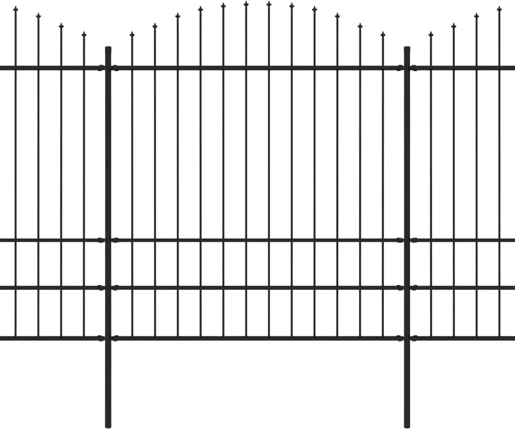 vidaXL Zahradní plot s hroty ocel (1,75–2) x 15,3 m černý [277756]