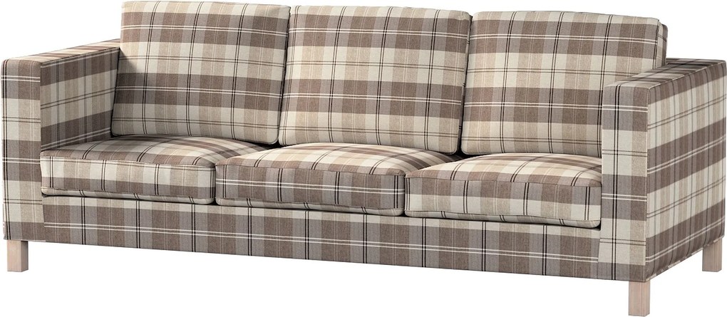 Potah na pohovku IKEA  Karlanda 3-místná nerozkládací, krátký barva béžová látka pletený vzor, vzorované