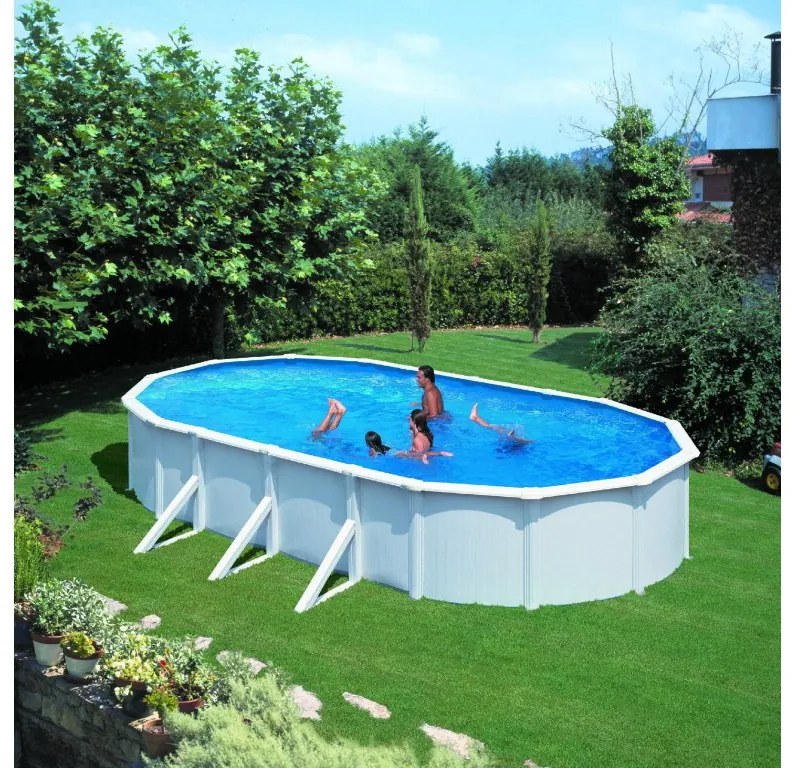 Planet Pool Nadzemní bazén s ocelovou stěnou Classic white/blue 6,1 x 2,2 x 1,2 m 28914