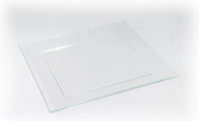 BDK-GLASS Servírovací tác MAXIM 25x25cm Barva: Šedé sklo