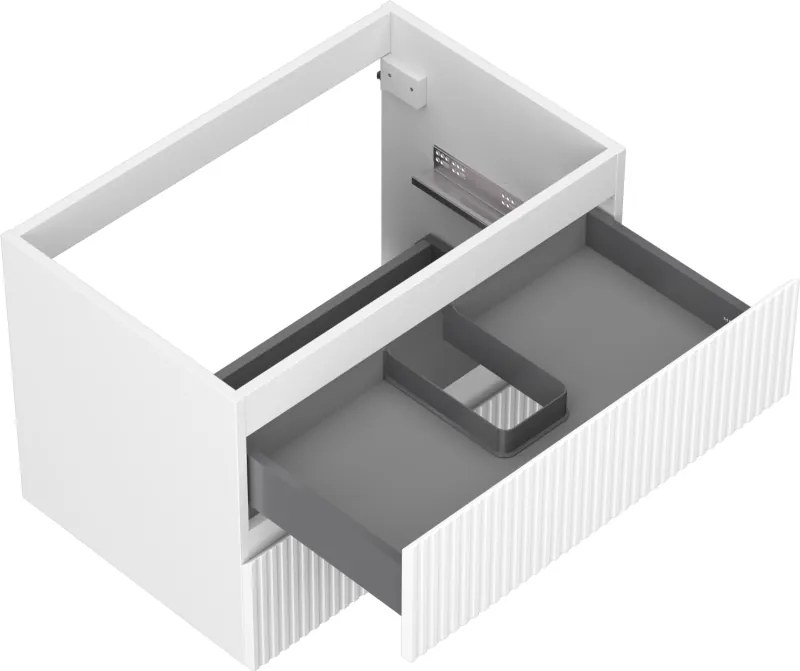 Mexen Rivel, koupelnová skříňka pod umyvadlo 70 cm, 2 zásuvky, drážkovaná, bílá matná, 91A20-07047-2-BFF01