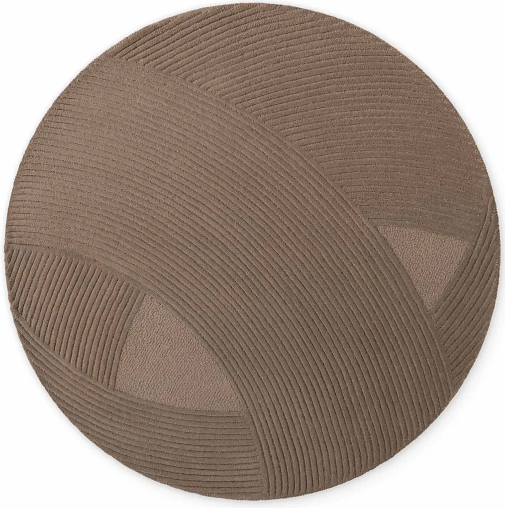 Ted Baker, Kusový koberec Ted Baker Kensington 106401 Brown kruh, 160x160, hnědá, kancelář