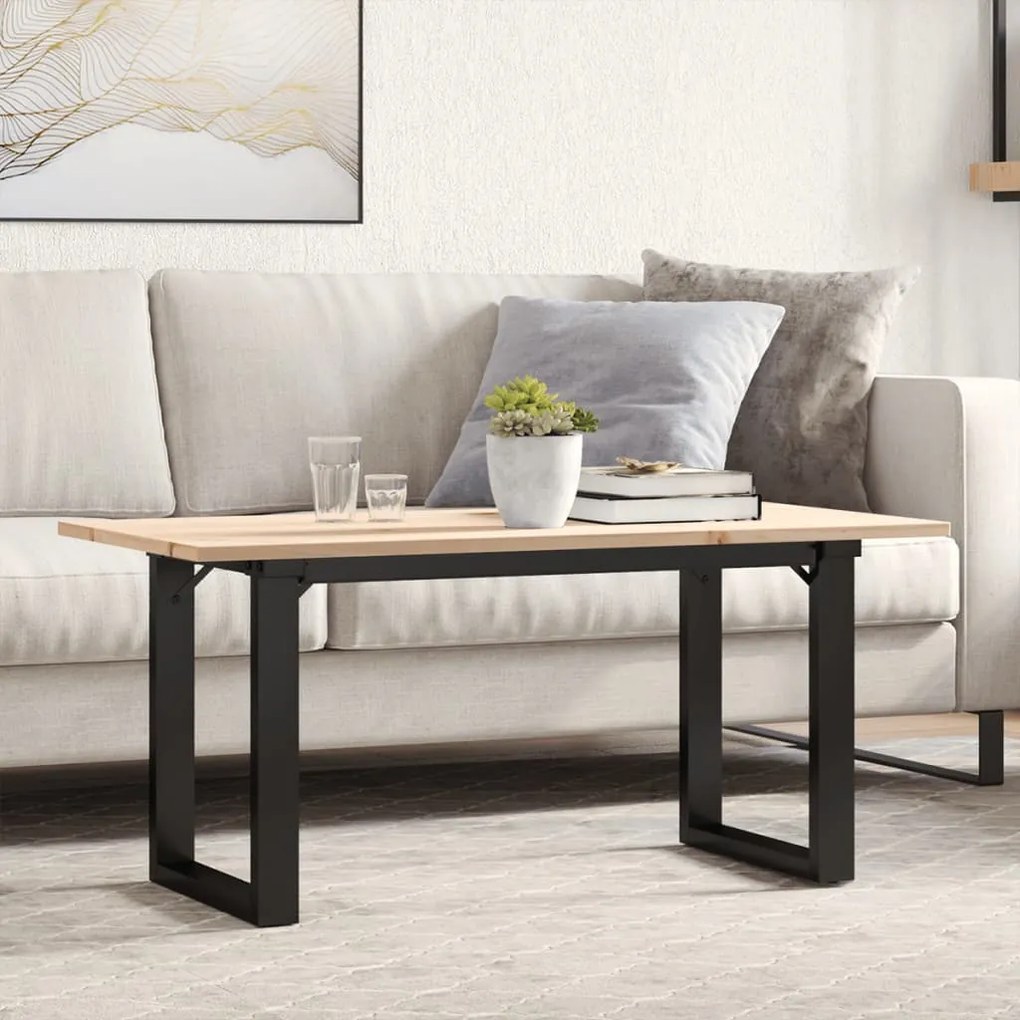 Konferenční stolek s O rámem 100x50x45 cm borové dřevo a ocel 3282666