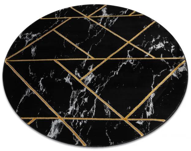 Koberec EMERALD exkluzívny 2000 kruh - černý / zlatý