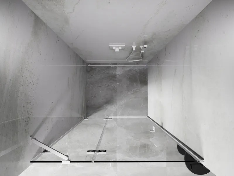Mexen Lunar levé sprchové dveře 90 cm, transparentní, bílé - 834-090-000-20-00-L