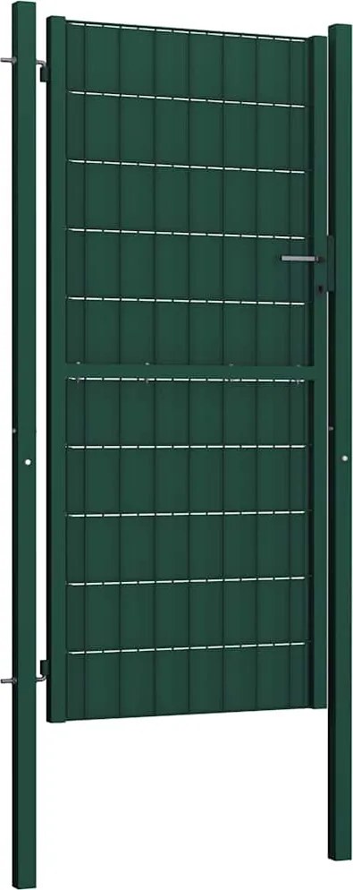 Plotová branka PVC a ocel 100 x 164 cm zelená 145230