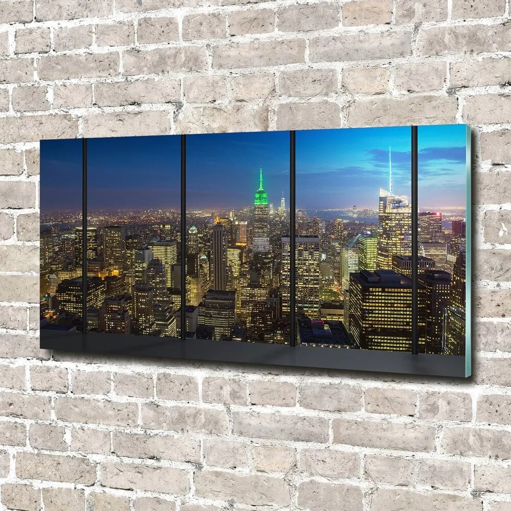 Wallmuralia Foto-obraz fotografie na skle New York noc 140x70 cm