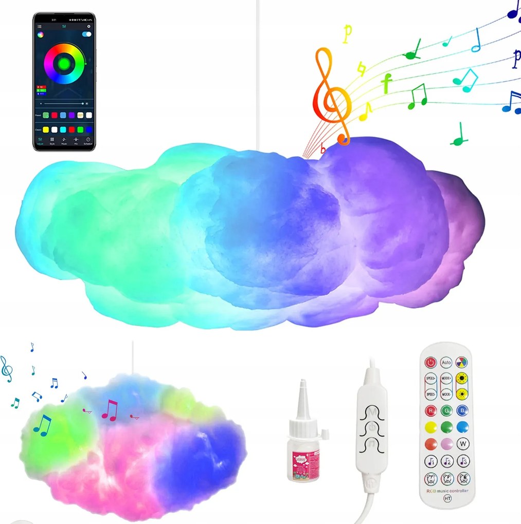 Nástěnné svítidlo Obláček Rgb Cloud Nejúžasnější stropní dekorace pokoje
