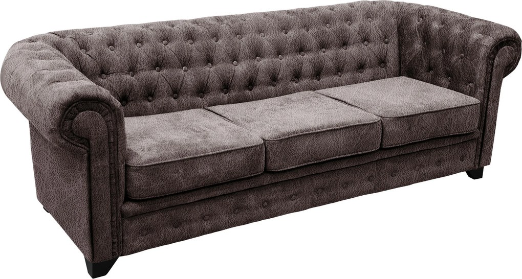 XXXLutz POHOVKA CHESTERFIELD, dřevo, textil, kompozitní dřevo, hnědá MID.YOU - Pohovky - 000694009821