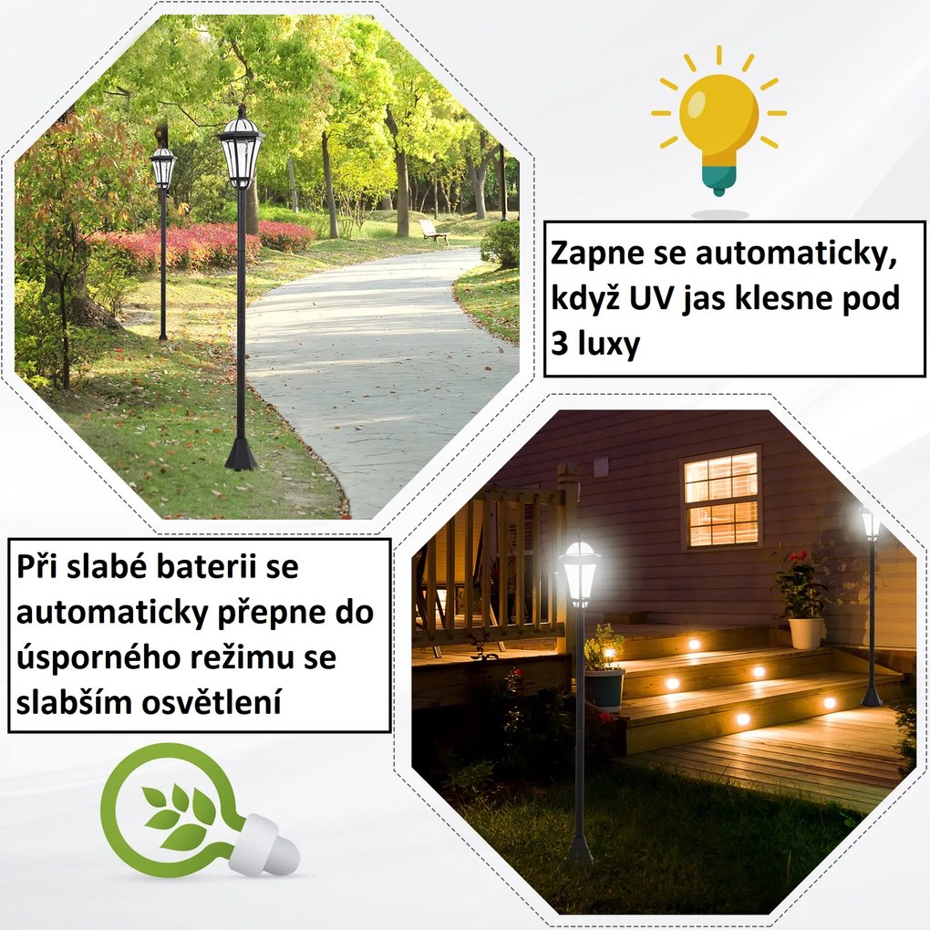 Solární zahradní LED lucerny 2 ks B30-005