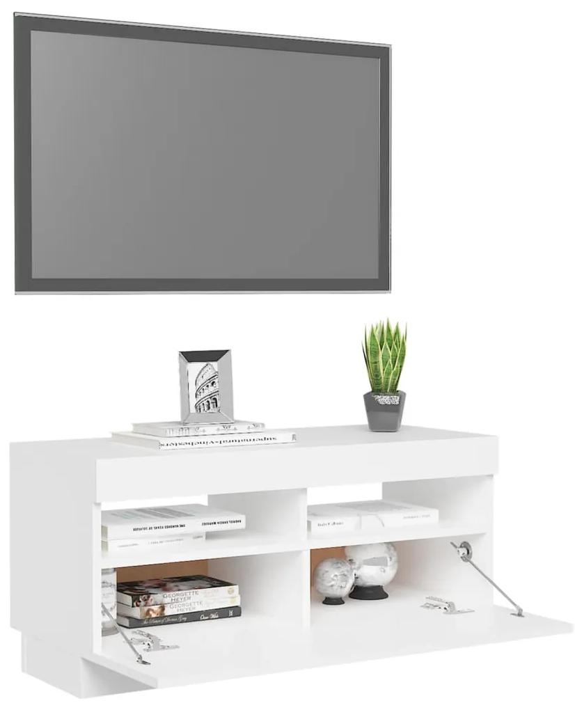 TV skříňka s LED osvětlením bílá 80 x 35 x 40 cm - Default Title