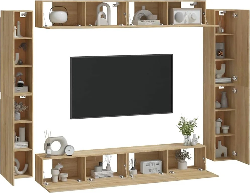 8dílný set TV skříněk dub sonoma kompozitní dřevo 3114296