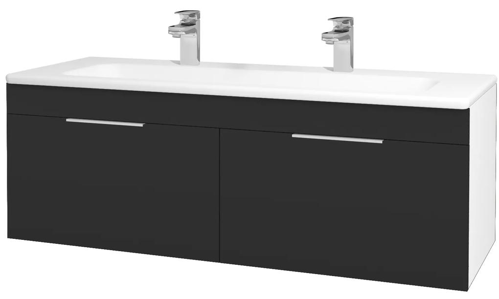 Dřevojas Koupelnová skříň ASTON SZZ2 120 Varianta: N01 Bílá lesk / Úchytka T02 / D02 Bříza