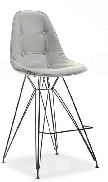 design4life Barová židle MOBI šedá/černá podnož
