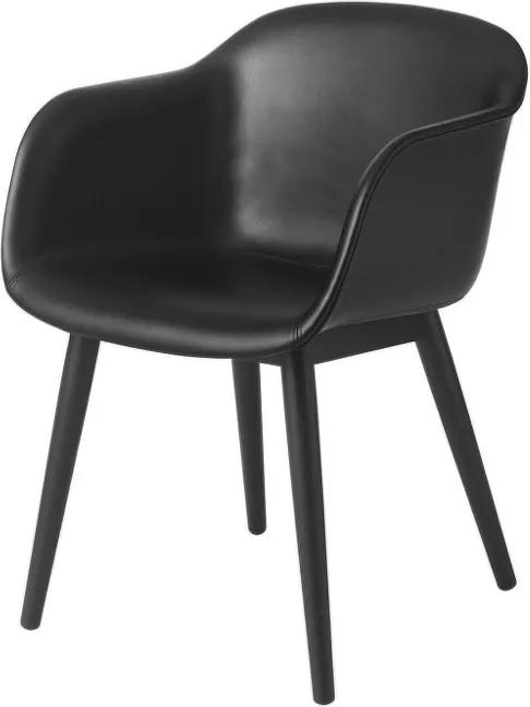 Muuto Židle Fiber Arm Chair, kůže/černá