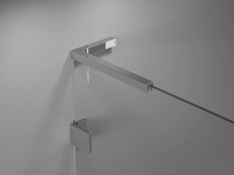 Mexen Lunar-B L výklopný sprchový kout pravý 90 x 70 cm, čiré sklo, chromová, 832L-090-070-01-00-P
