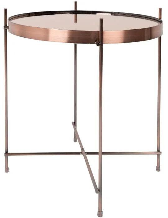 Odkládací stolek v měděné barvě Zuiver Cupid, ⌀ 43 cm