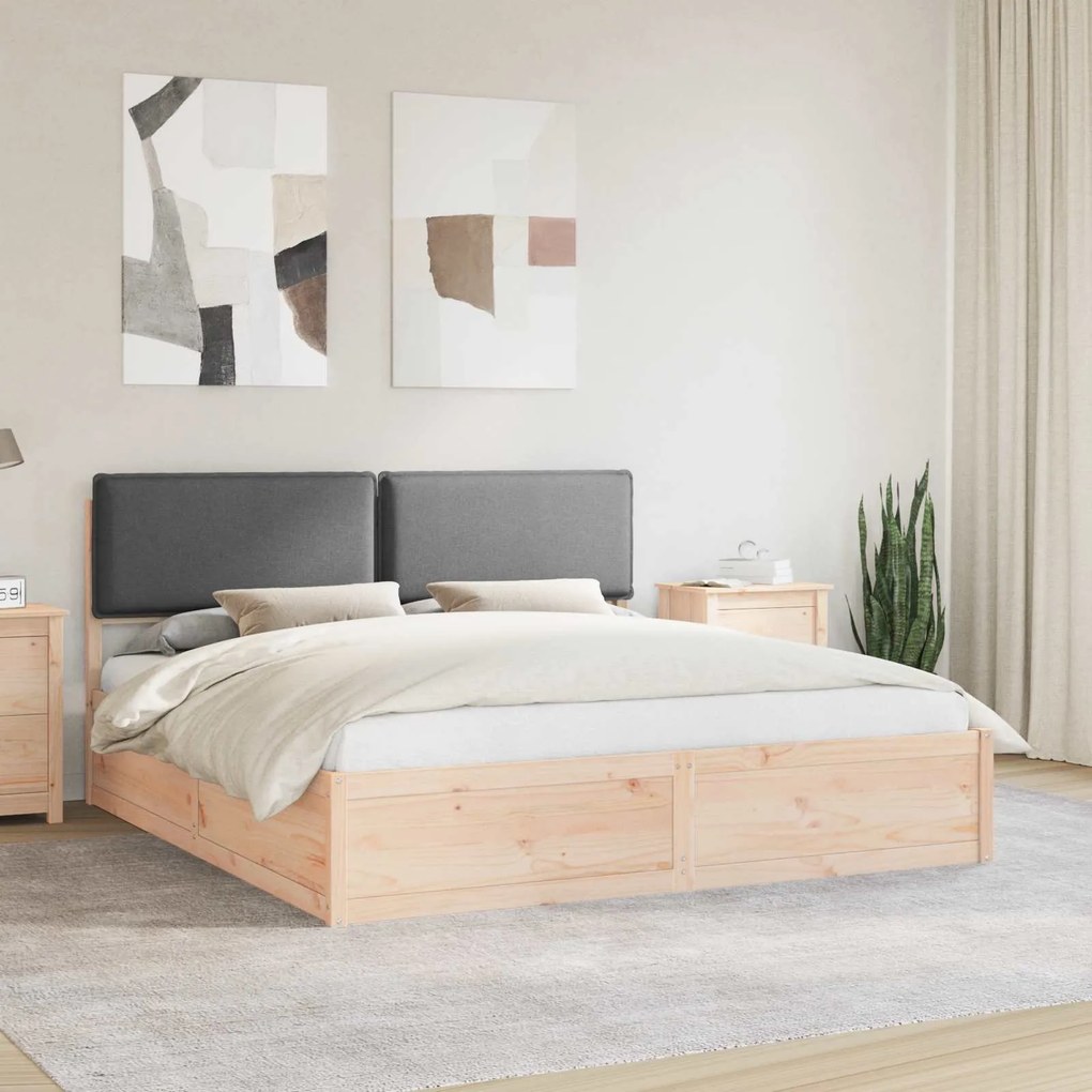 Rám postele s čalouněným čelem s čelo Tmavě šedá 200 x 200 cm 3398105