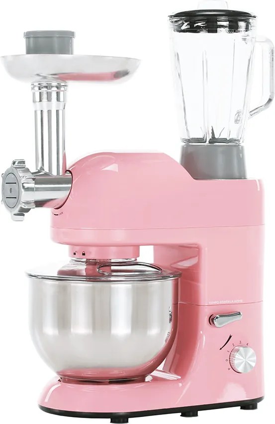 TEMPO-KONDELA KANTE, kuchyňský robot, 1800 W, 5 l, růžová / chrom