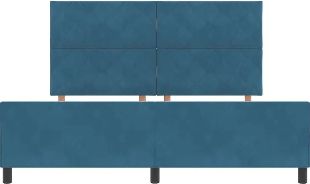 Postel s boxspringem s čelo Tmavě modrá 180 x 200 cm samet 3345027
